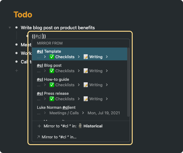 Checklist - Workflowy guide